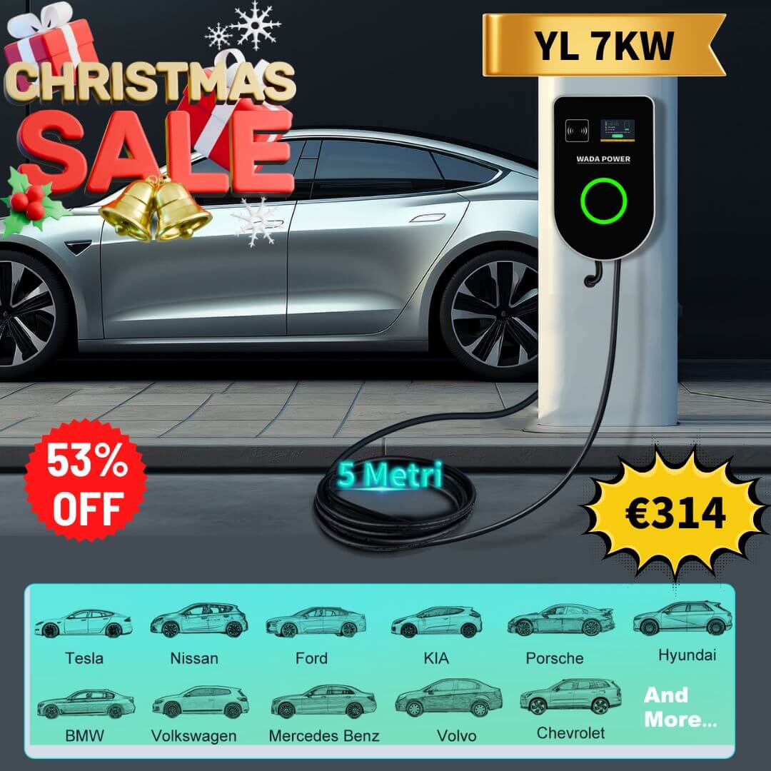 WADA POWER YL01 7KW EV Charger Type 2 Wallbox Single-Phase Current Adj